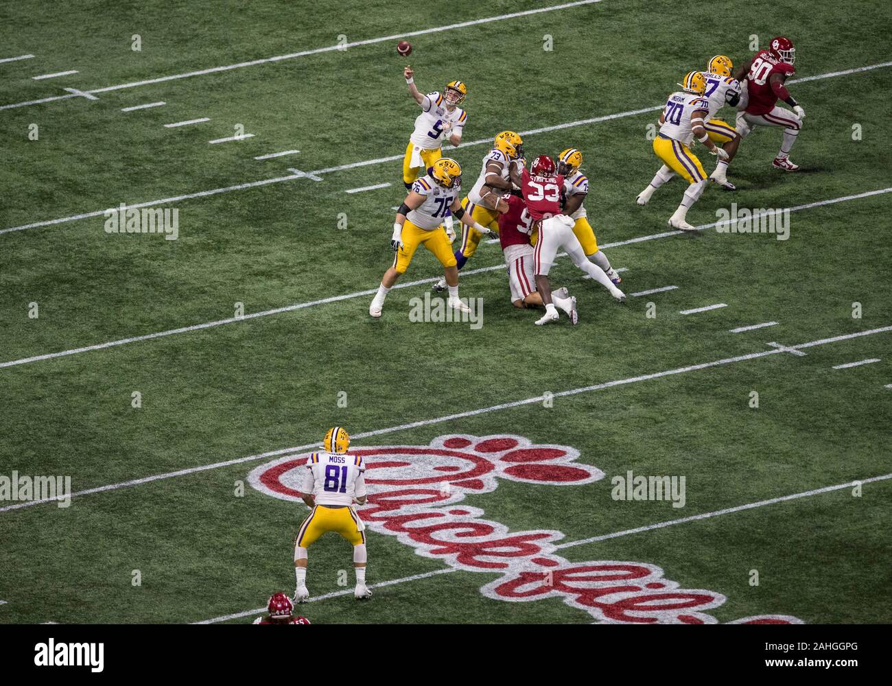 Atlanta, Georgia. 28th Dec, 2019. A general view as LSU quarterback Joe ...