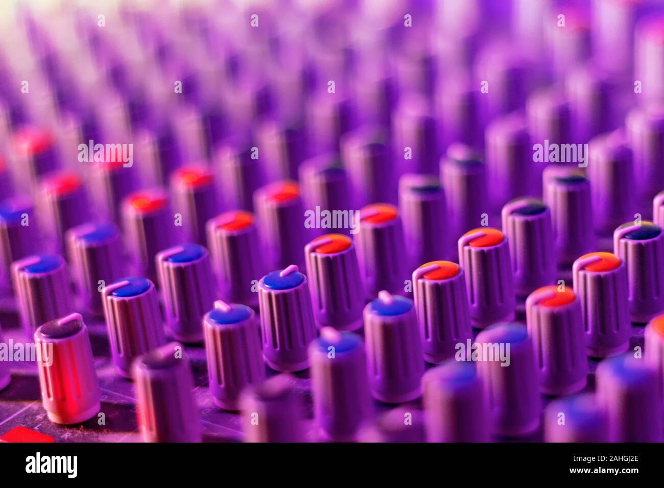 Professional Audio Sound Mixing Console, Many Buttons of mixer board ...