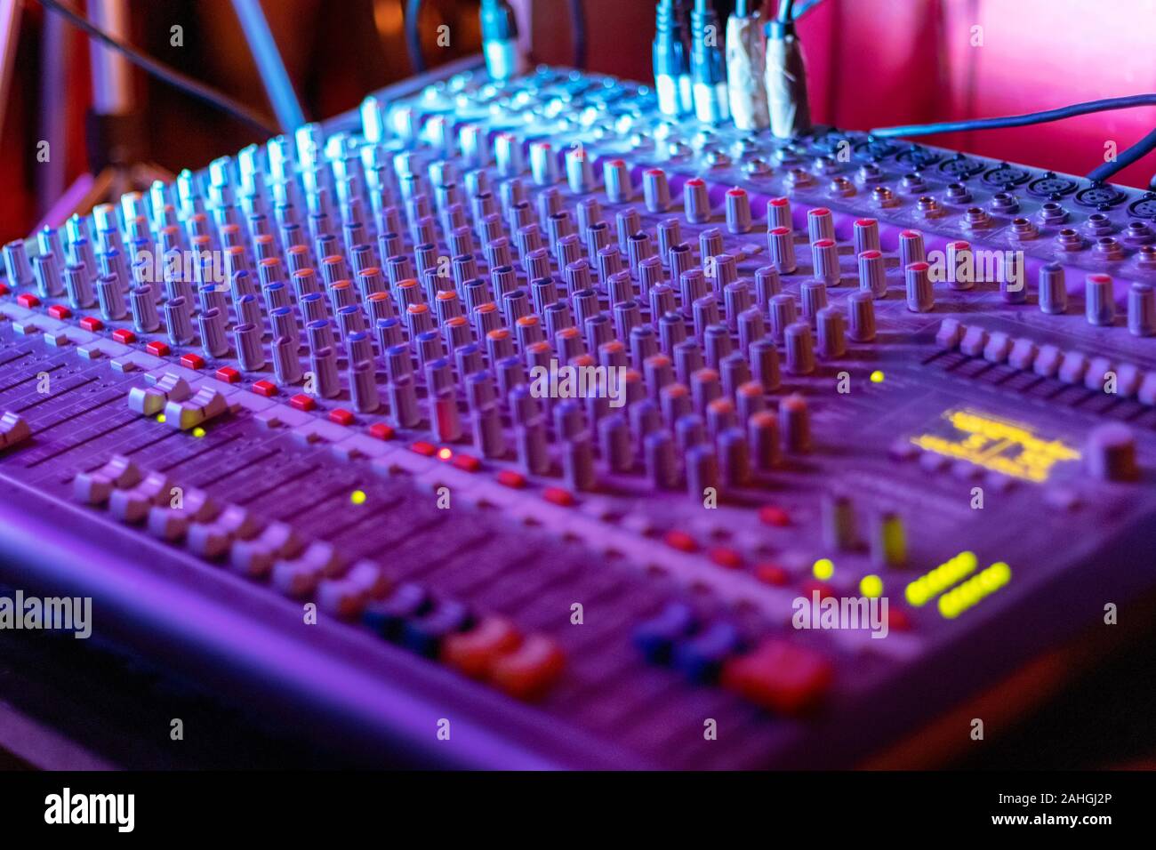 Professional Audio Sound Mixing Console, Many Buttons of mixer board ...