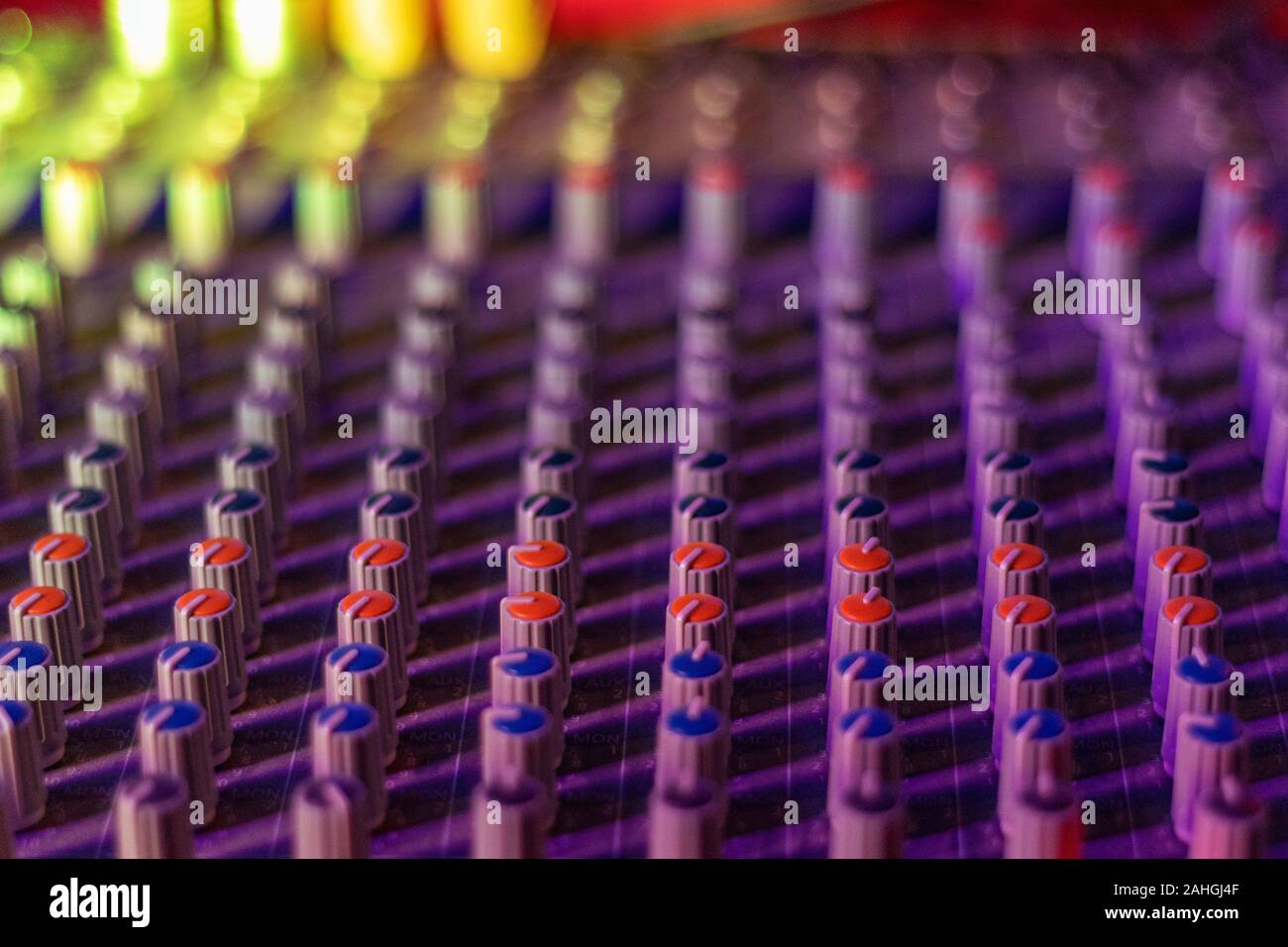 Professional Audio Sound Mixing Console, Many Buttons of mixer board ...