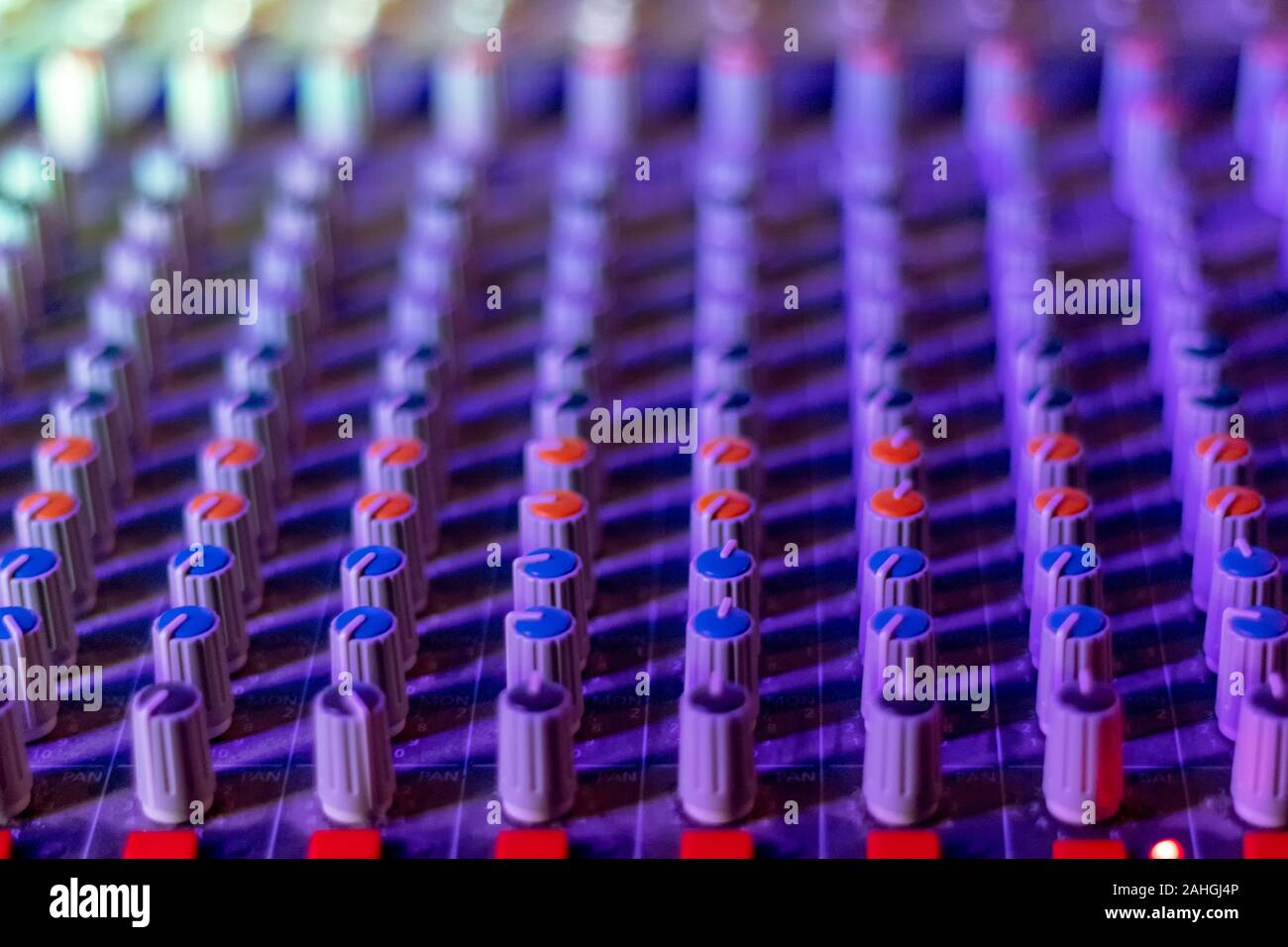 Professional Audio Sound Mixing Console, Many Buttons of mixer board ...