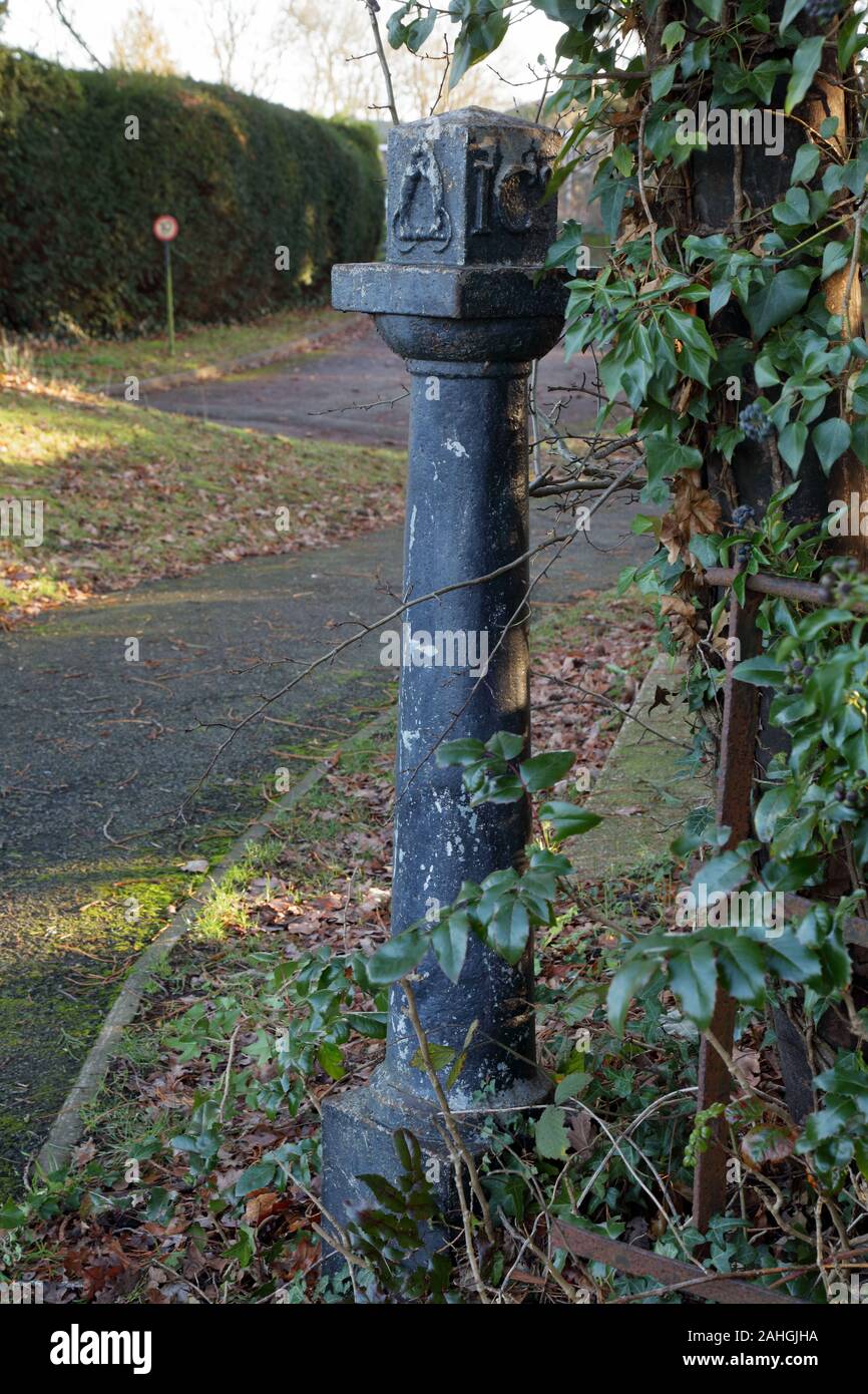 Four very distinct cast iron pillars along the side of the A30 road in ...
