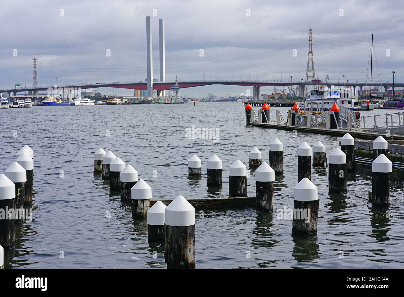 MELBOURNE, AUSTRALIA -15 JUL 2019- View of modern waterfront buildings ...