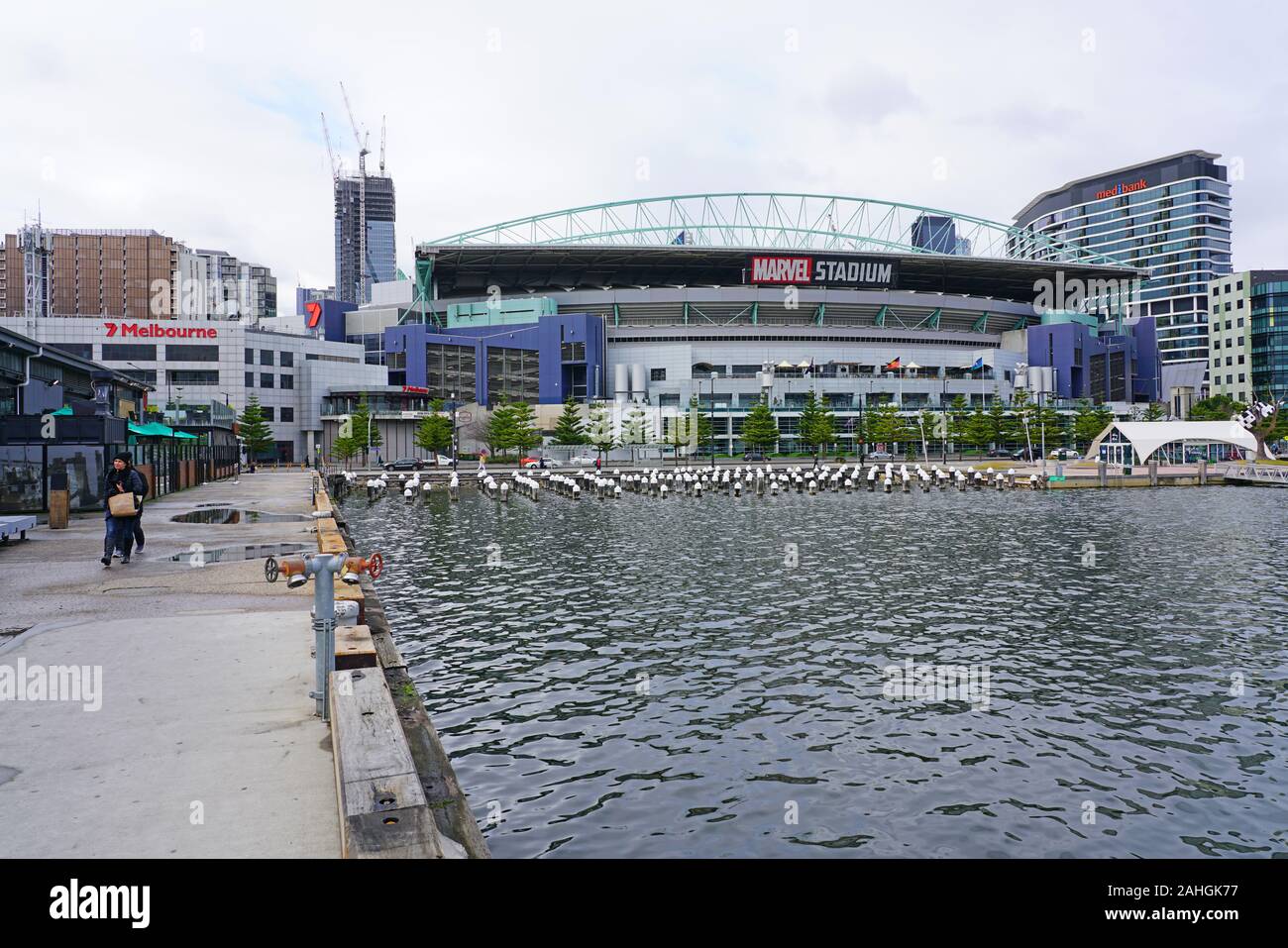 MELBOURNE, AUSTRALIA -15 JUL 2019- View of the Marvel Stadium ...