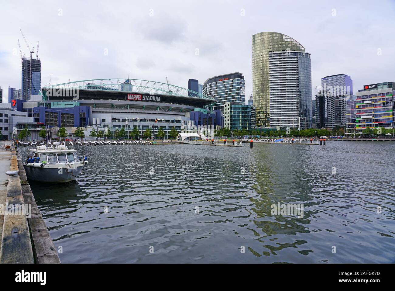 MELBOURNE, AUSTRALIA -15 JUL 2019- View of the Marvel Stadium ...