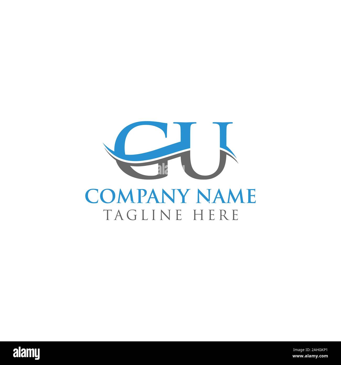 GU letter Type Logo Design vector Template. Abstract Letter GU logo ...