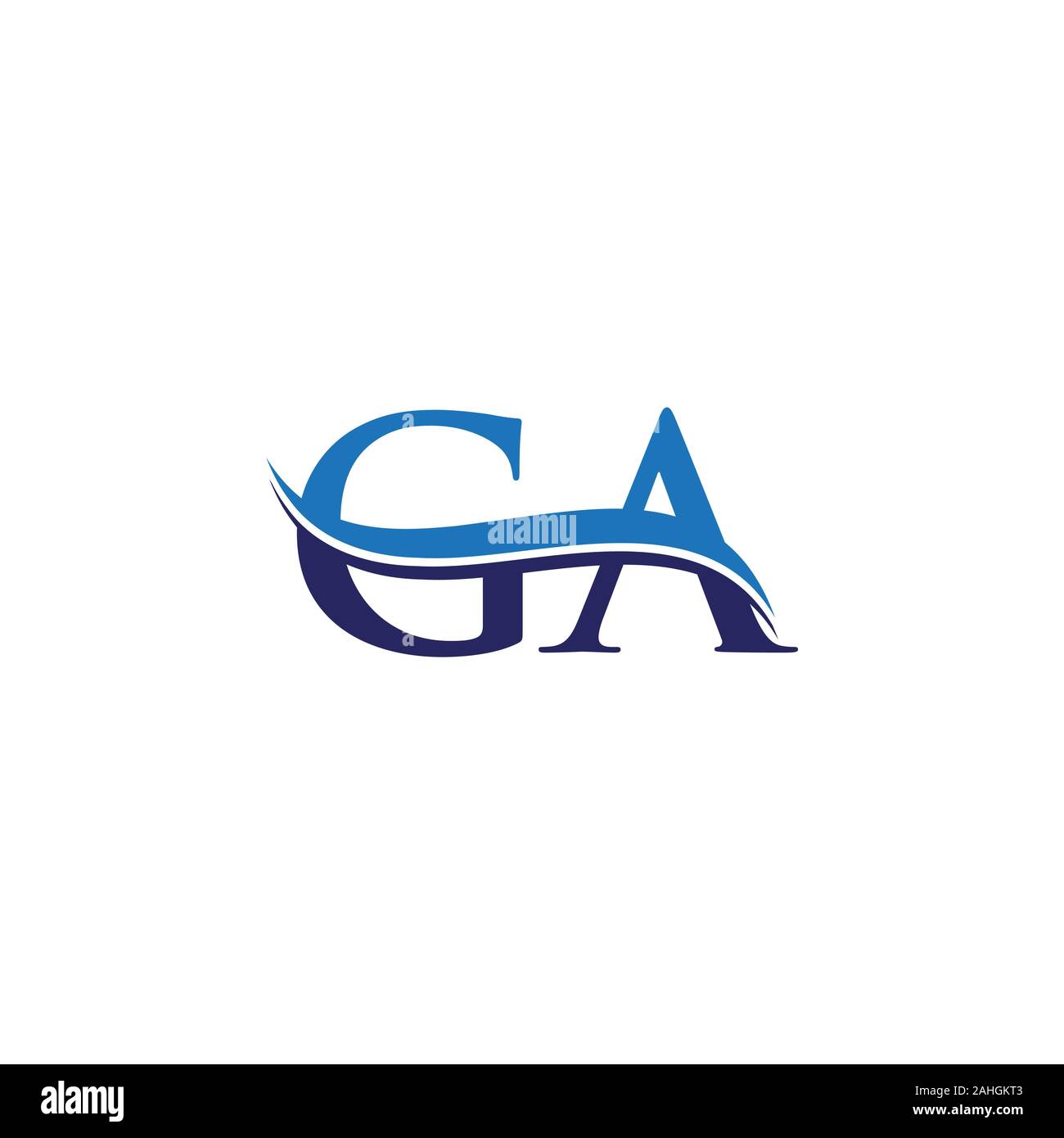 GA letter Type Logo Design vector Template. Abstract Letter GA logo ...