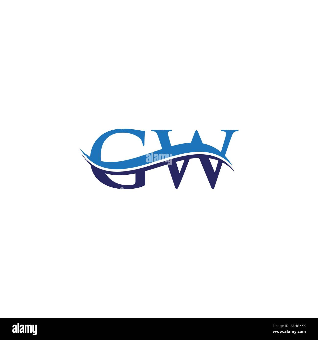 GW letter Type Logo Design vector Template. Abstract Letter GW logo ...