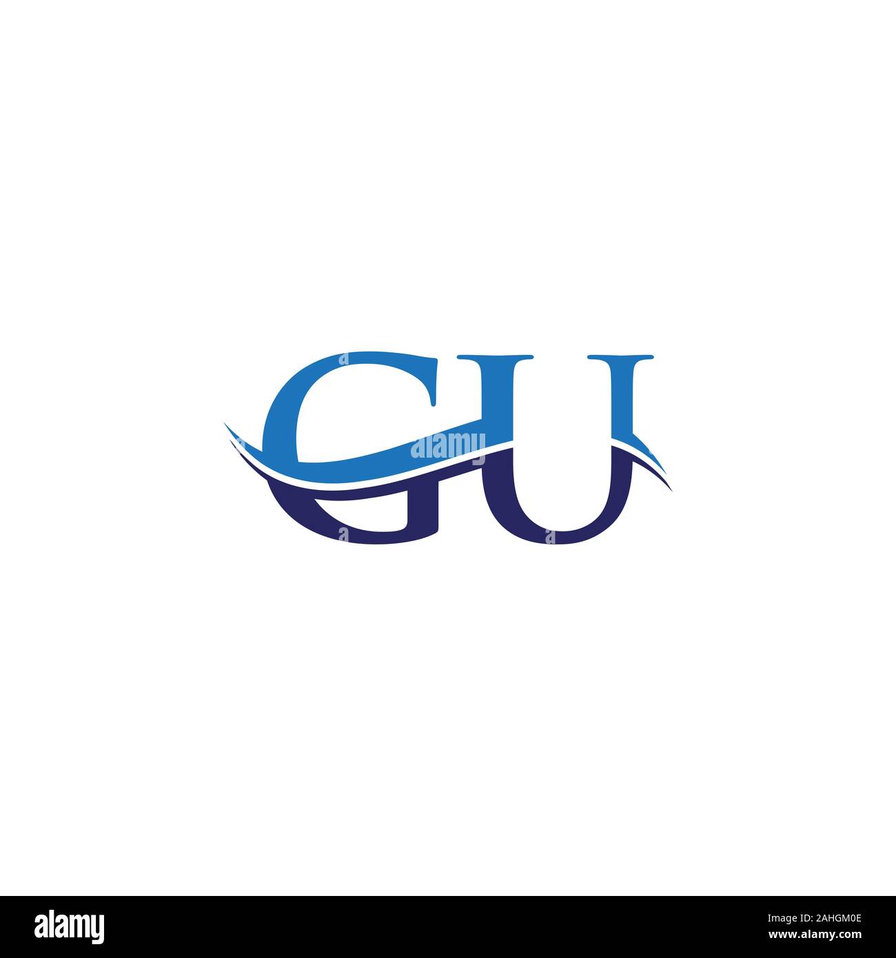 GU letter Type Logo Design vector Template. Abstract Letter GU logo ...