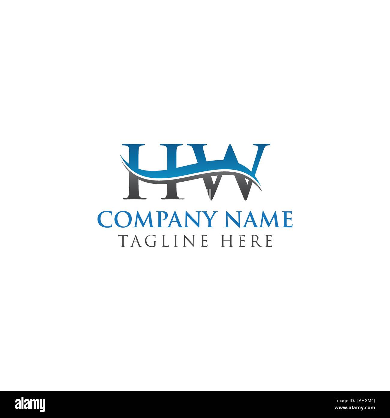 HW letter Type Logo Design vector Template. Abstract Letter HW logo ...