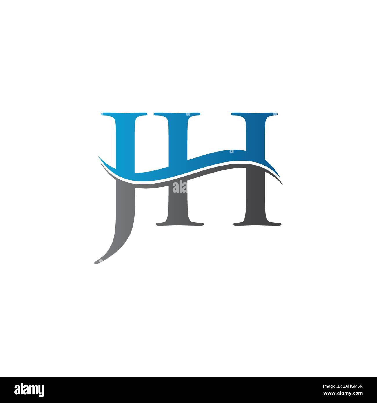JH letter Type Logo Design vector Template. Abstract Letter JH logo ...