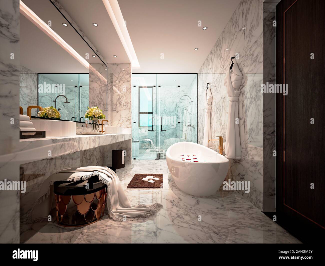 3d render of luxury bathroom Stock Photo - Alamy