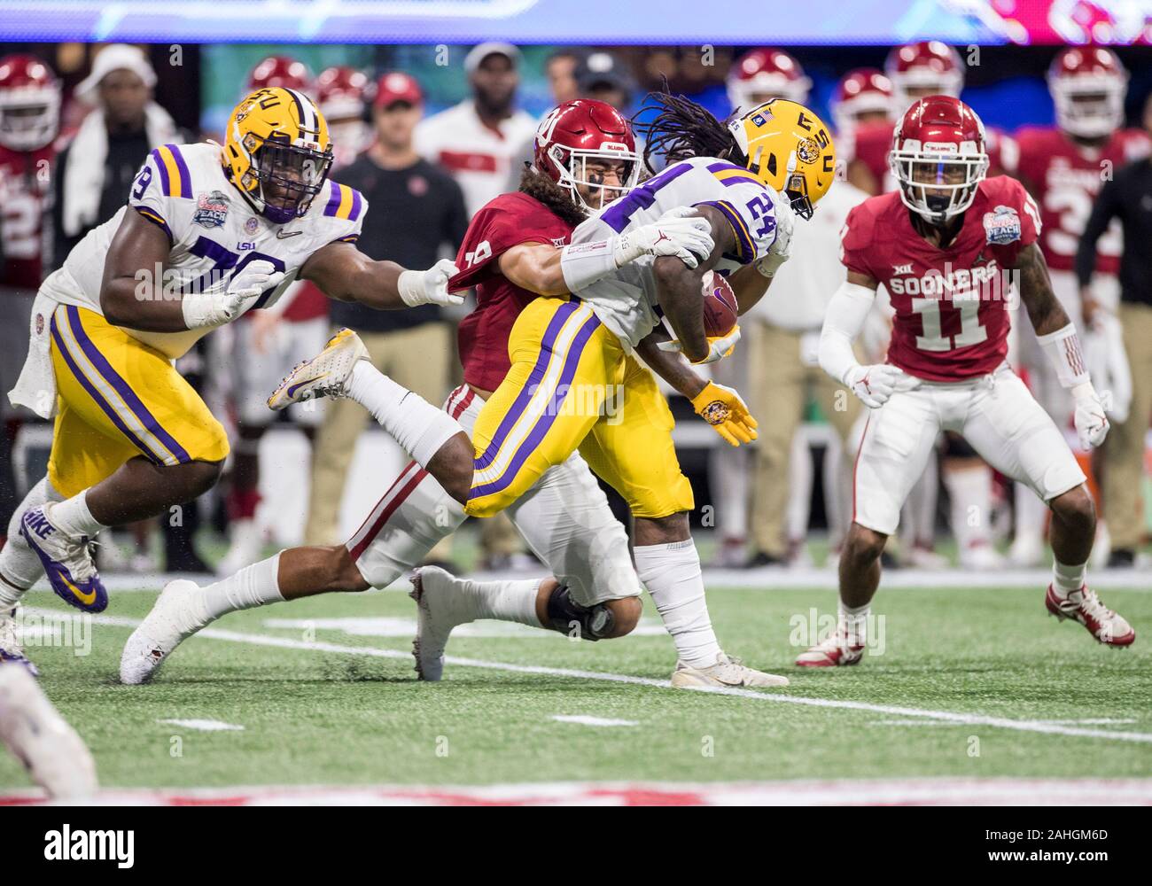 Atlanta, Georgia. 28th Dec, 2019. LSU running back Chris Curry (24 ...