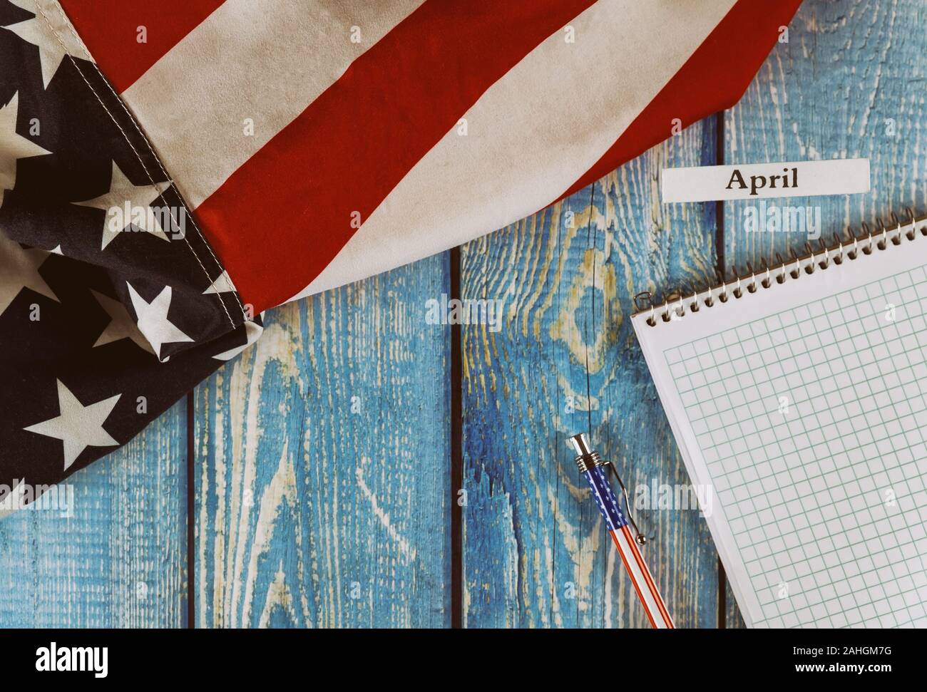 April month calendar year United States of America flag symbol of ...