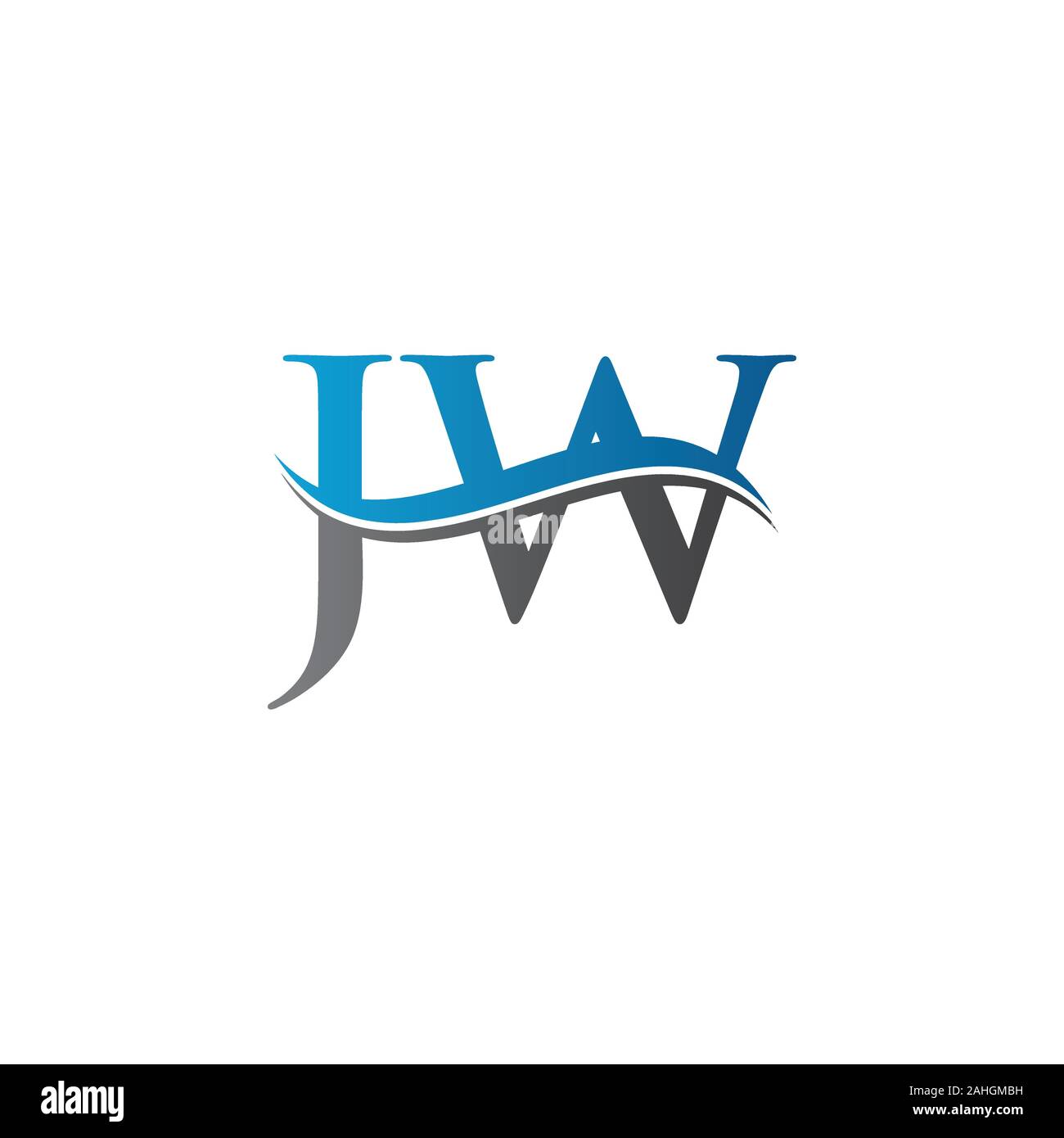 JW letter Type Logo Design vector Template. Abstract Letter JW logo ...