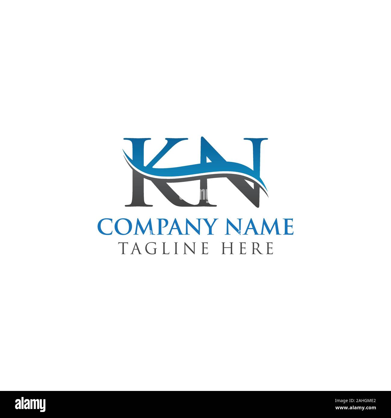 Initial KN letter Logo Design vector Template. Abstract Letter KN logo ...