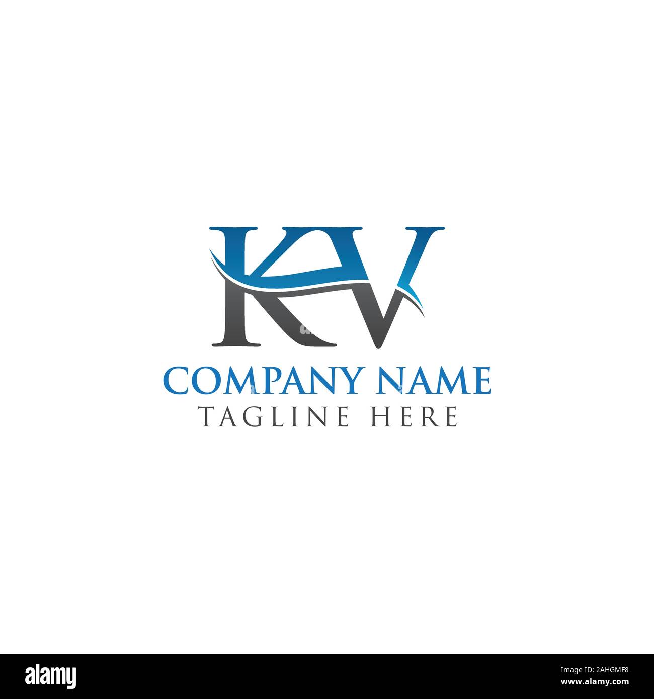 Initial KV letter Logo Design vector Template. Abstract Letter KV logo ...