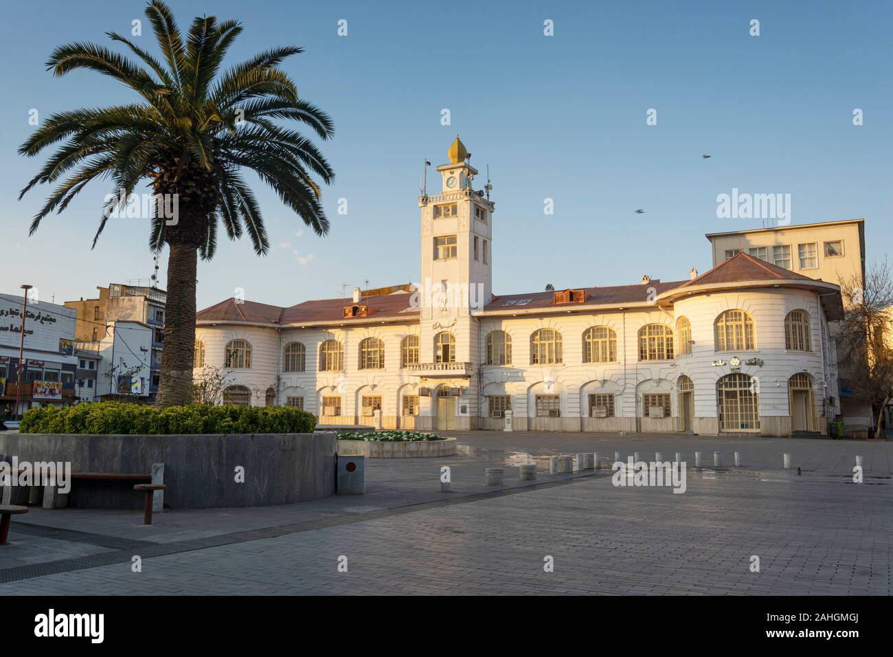 Rasht- IRAN December 27, 2019 Municipality old building at morning time ...