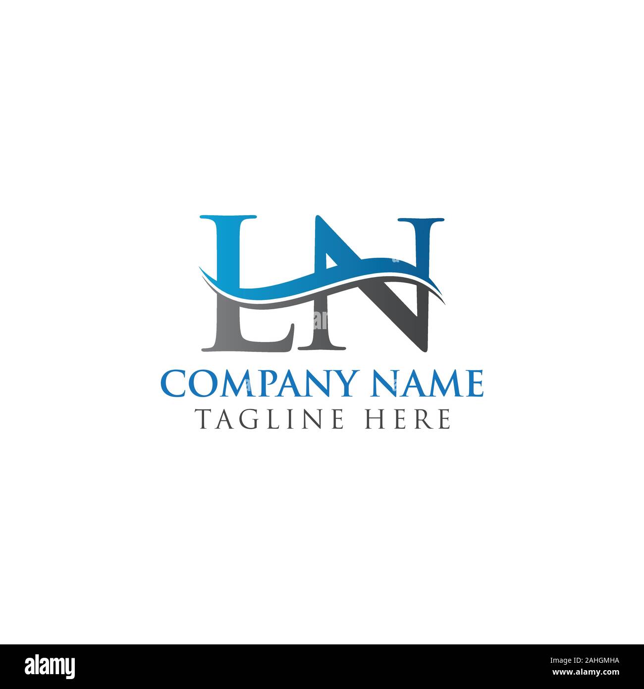 Initial LN letter Logo Design vector Template. Abstract Letter LN logo Design Stock Vector Image ...