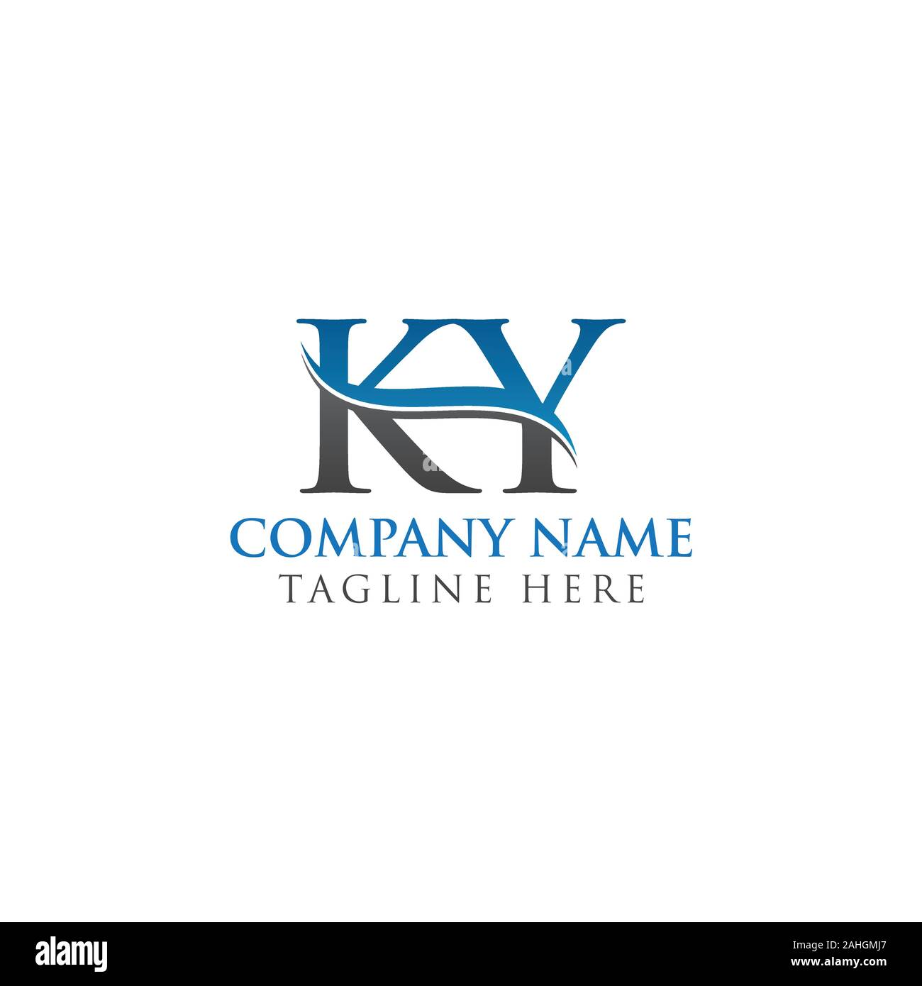 Initial KY letter Logo Design vector Template. Abstract Letter KY logo ...