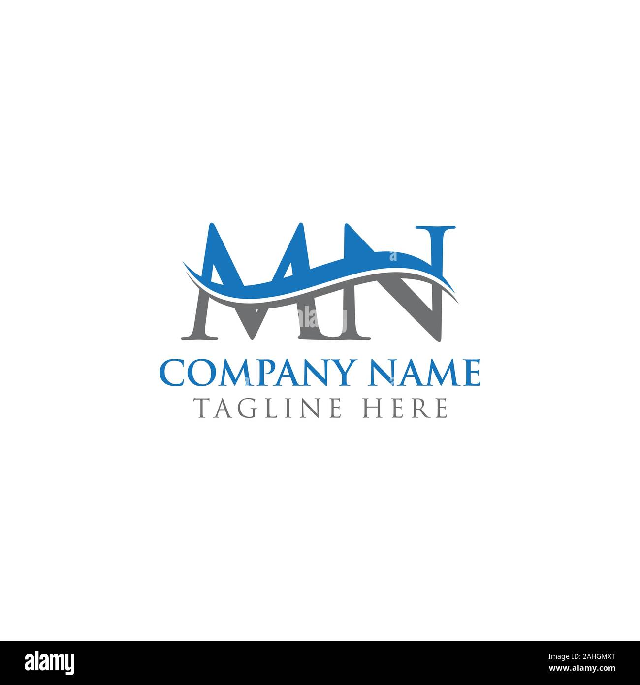 Initial MN letter Logo Design vector Template. Abstract Letter MN logo ...