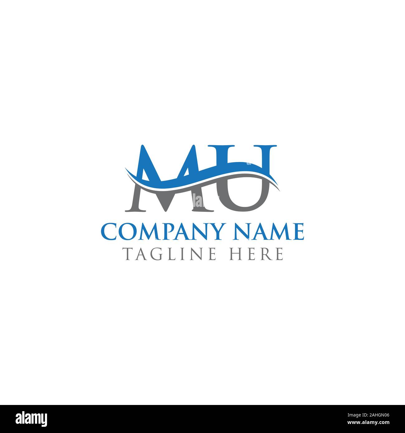 Initial MU letter Logo Design vector Template. Abstract Letter MU logo ...