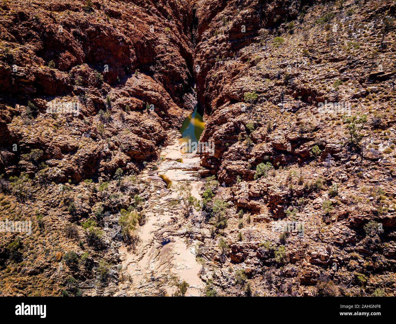 The waterhole at Redbank Gorge in the West MacDonnell Ranges, Northern ...