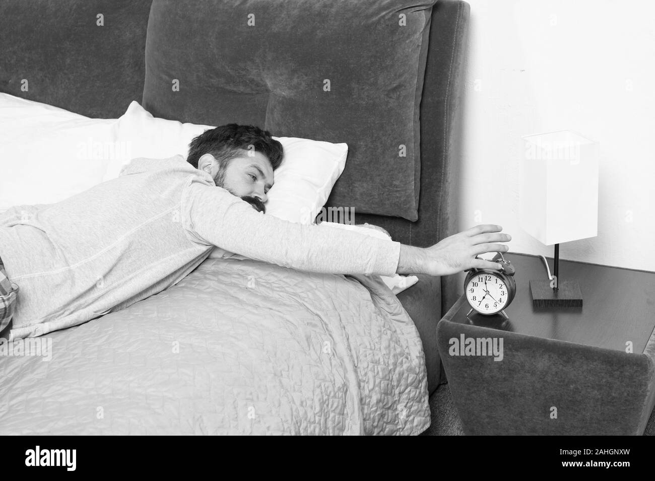 karma. bearded man hipster want to sleep. early morning awakening. hate ...