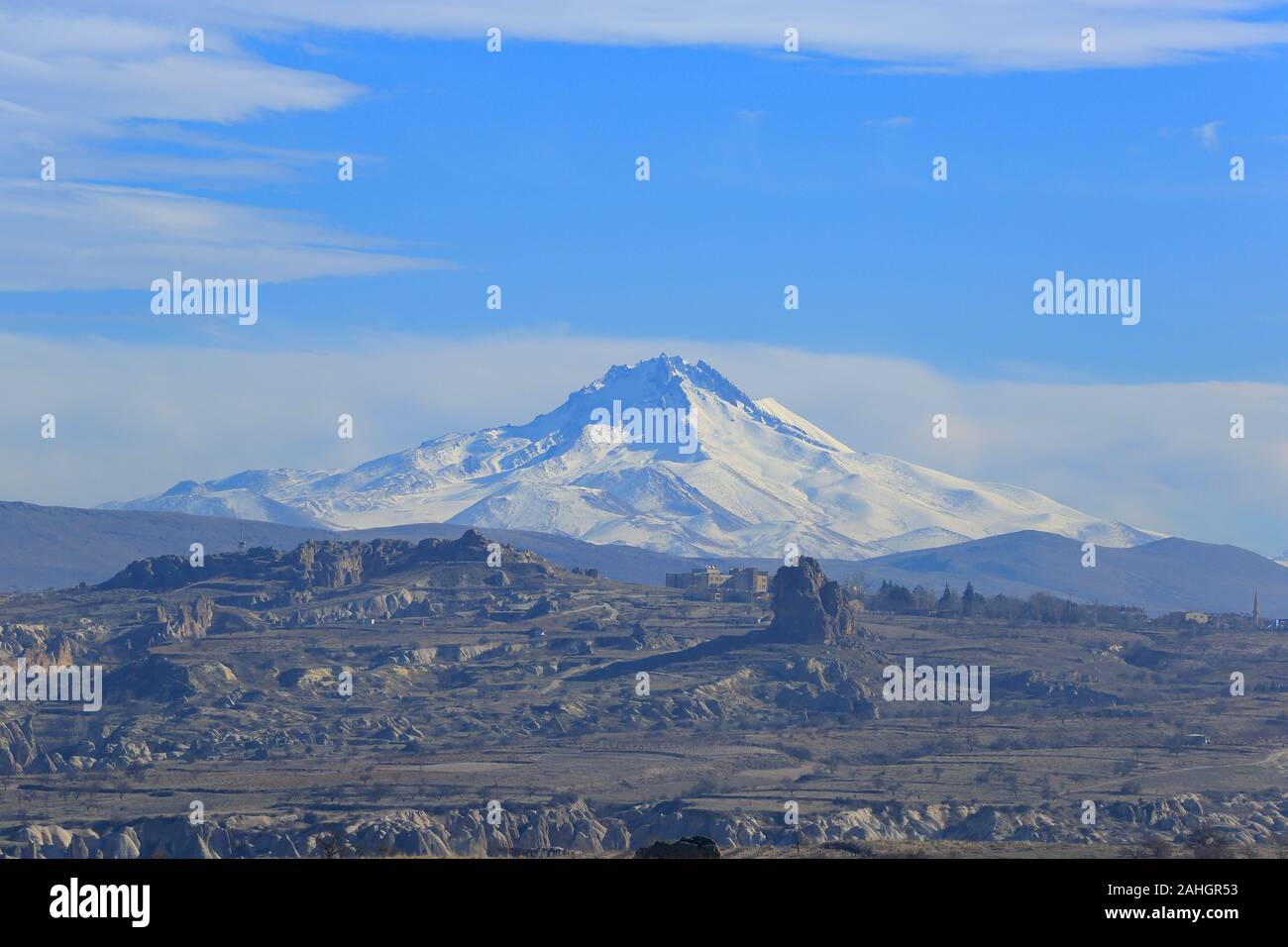 The magnificent Cappadocian valley with its rocky structure formed by ...