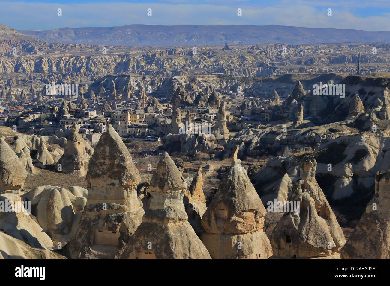 The magnificent Cappadocia valley with its rocky structure formed by ...