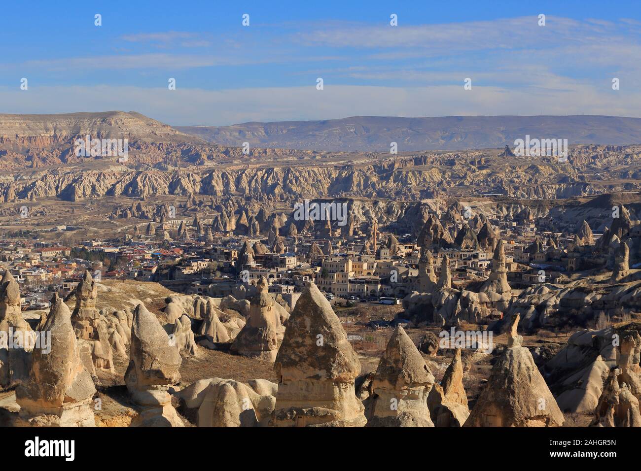 The magnificent Cappadocia valley with its rocky structure formed by ...