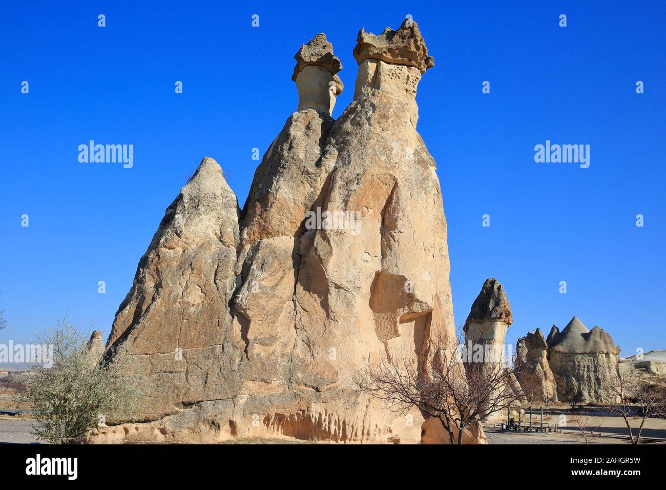 The magnificent Cappadocia valley with its rocky structure formed by ...