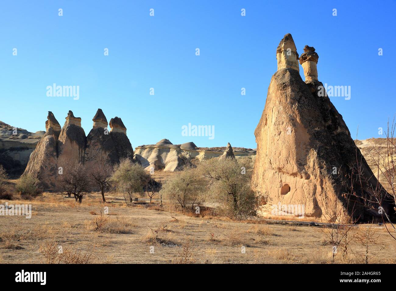 The magnificent Cappadocia valley with its rocky structure formed by ...