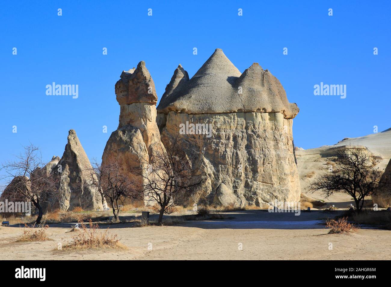 The magnificent Cappadocia valley with its rocky structure formed by ...