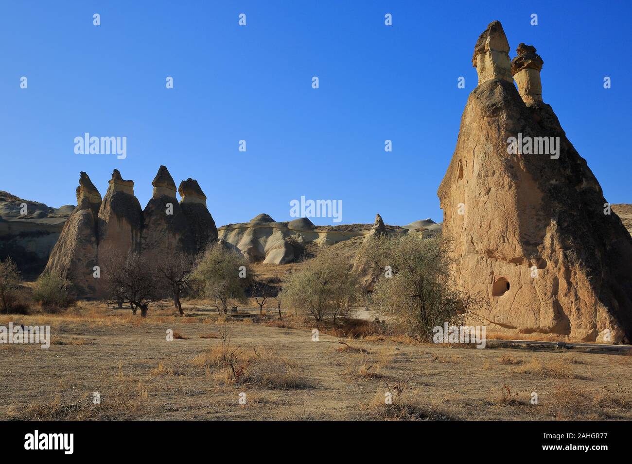 The magnificent Cappadocia valley with its rocky structure formed by ...