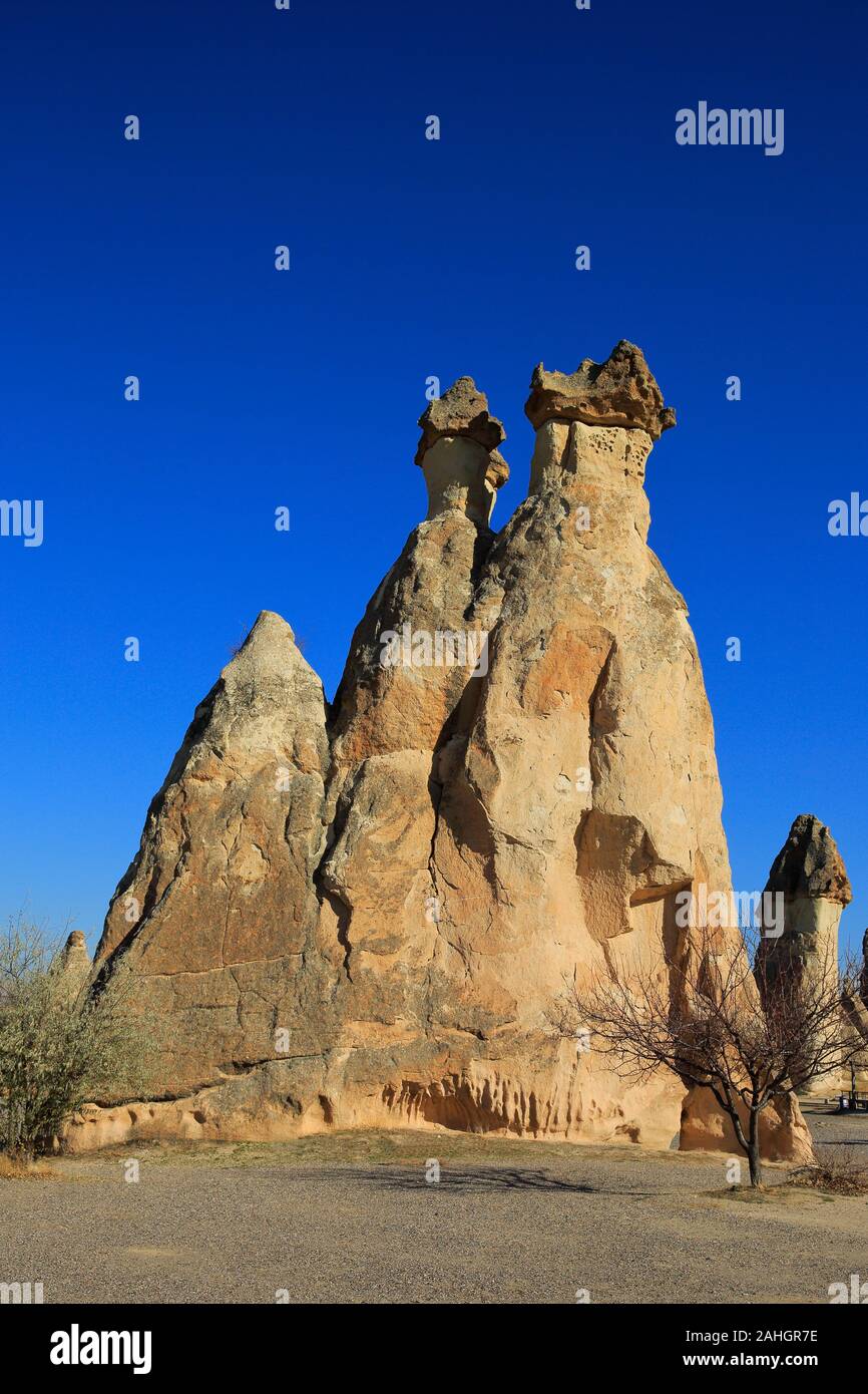 The magnificent Cappadocia valley with its rocky structure formed by ...