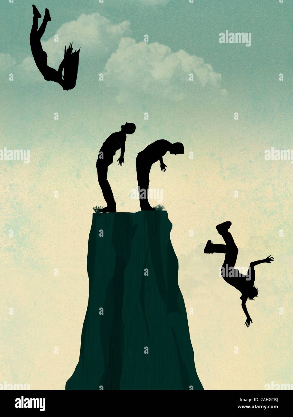 Falling woman silhouette hi-res stock photography and images - Alamy