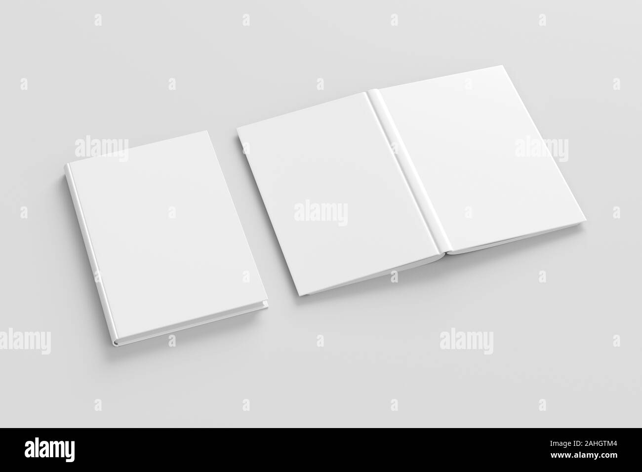 Blank white vertical closed and open and upside down book cover on ...