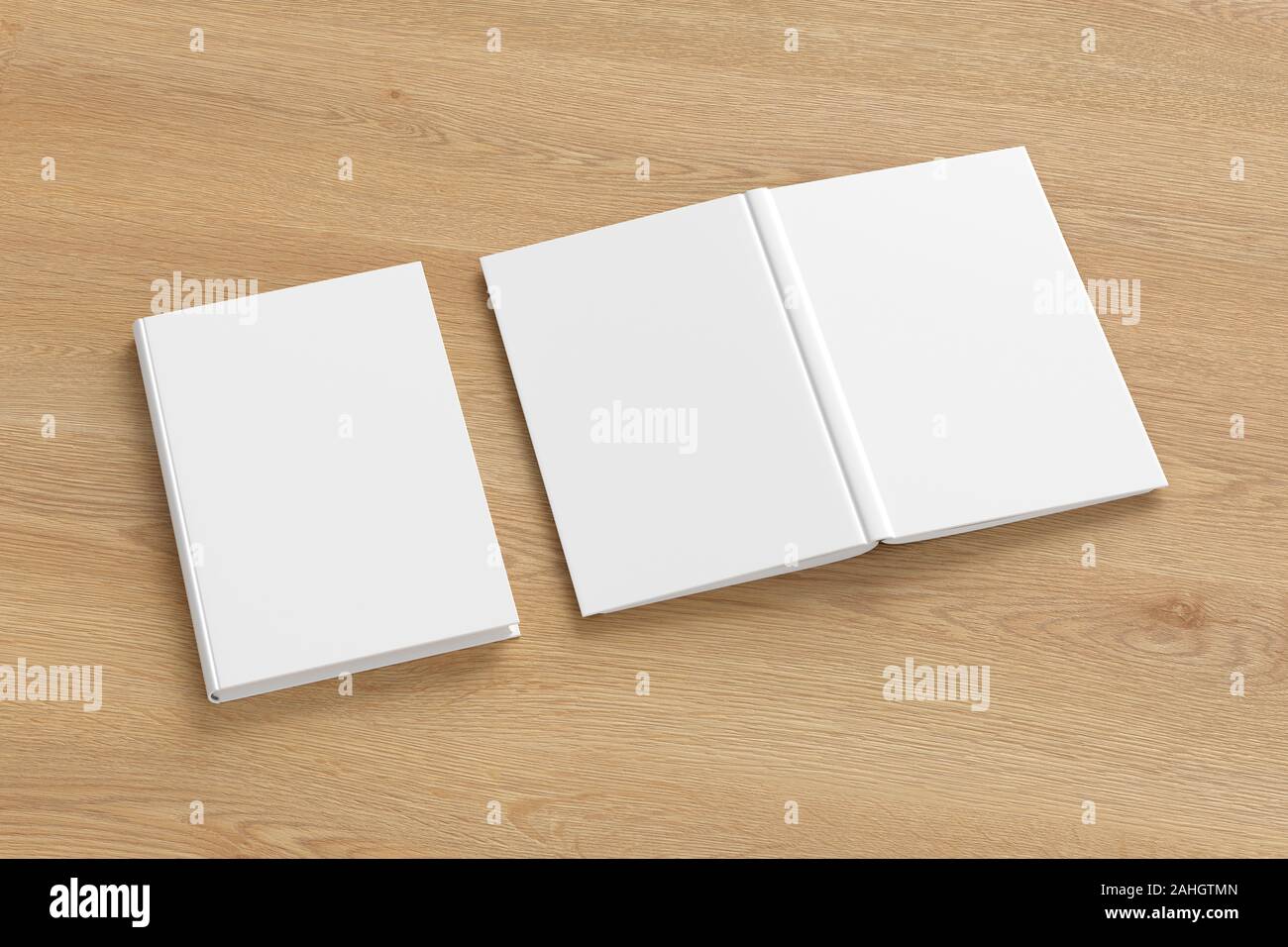 Blank white vertical closed and open and upside down book cover on ...