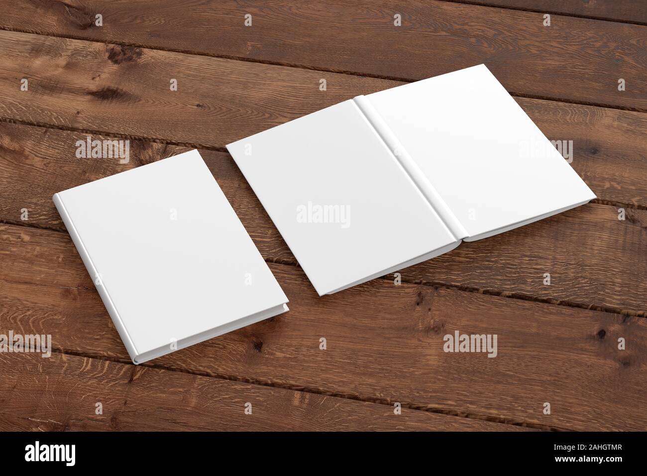 Blank white vertical closed and open and upside down book cover on ...
