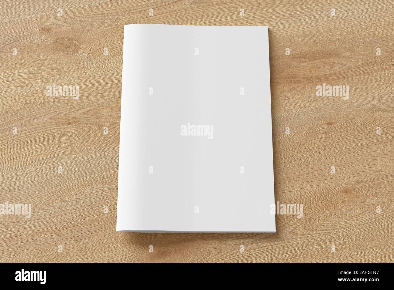 Blank brochure or booklet cover mock up on wooden background. Isolated ...