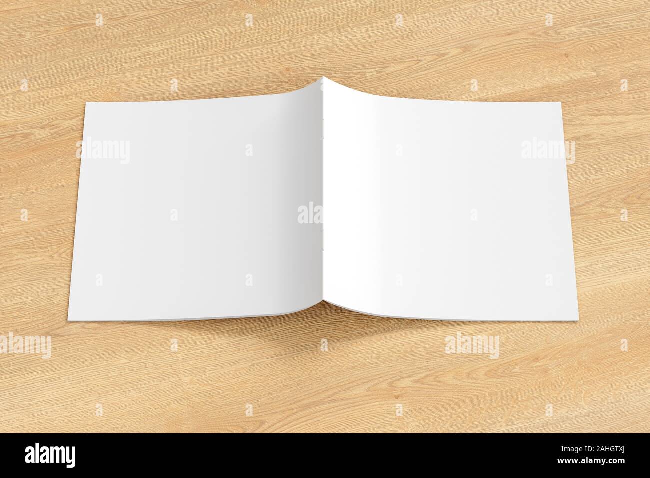Square brochure or booklet cover mock up on wooden background. Brochure ...