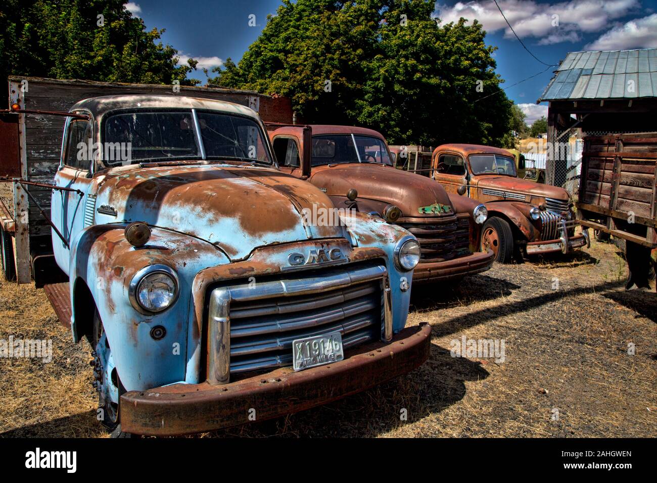 Old Trucks in Sprague Washington Stock Photo - Alamy