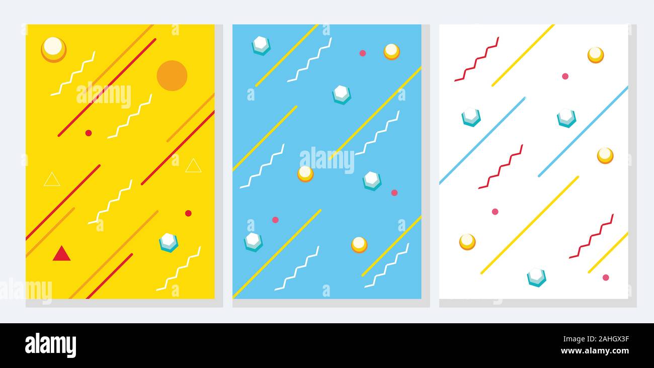 Modern memphis geometry polygons and line background design. Vector art ...