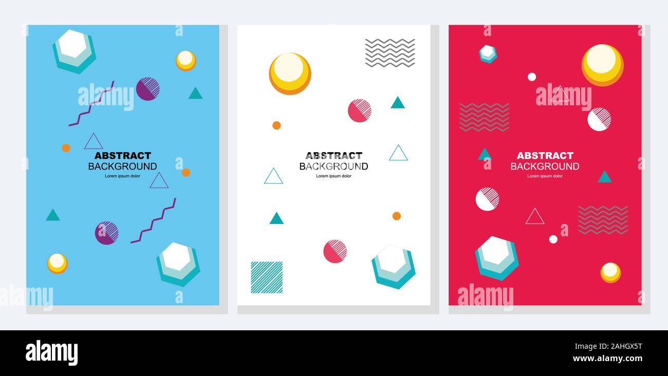 Modern memphis geometry polygons and line background design. Vector art ...