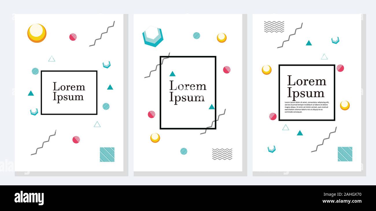 Modern memphis geometry polygons and line background design. Vector art ...