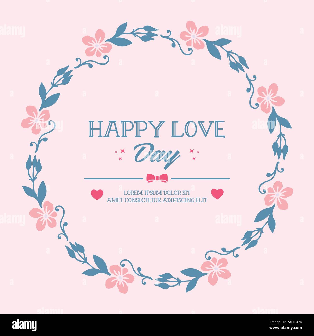 Simple shape Pattern of leaf and floral frame, for happy love day ...