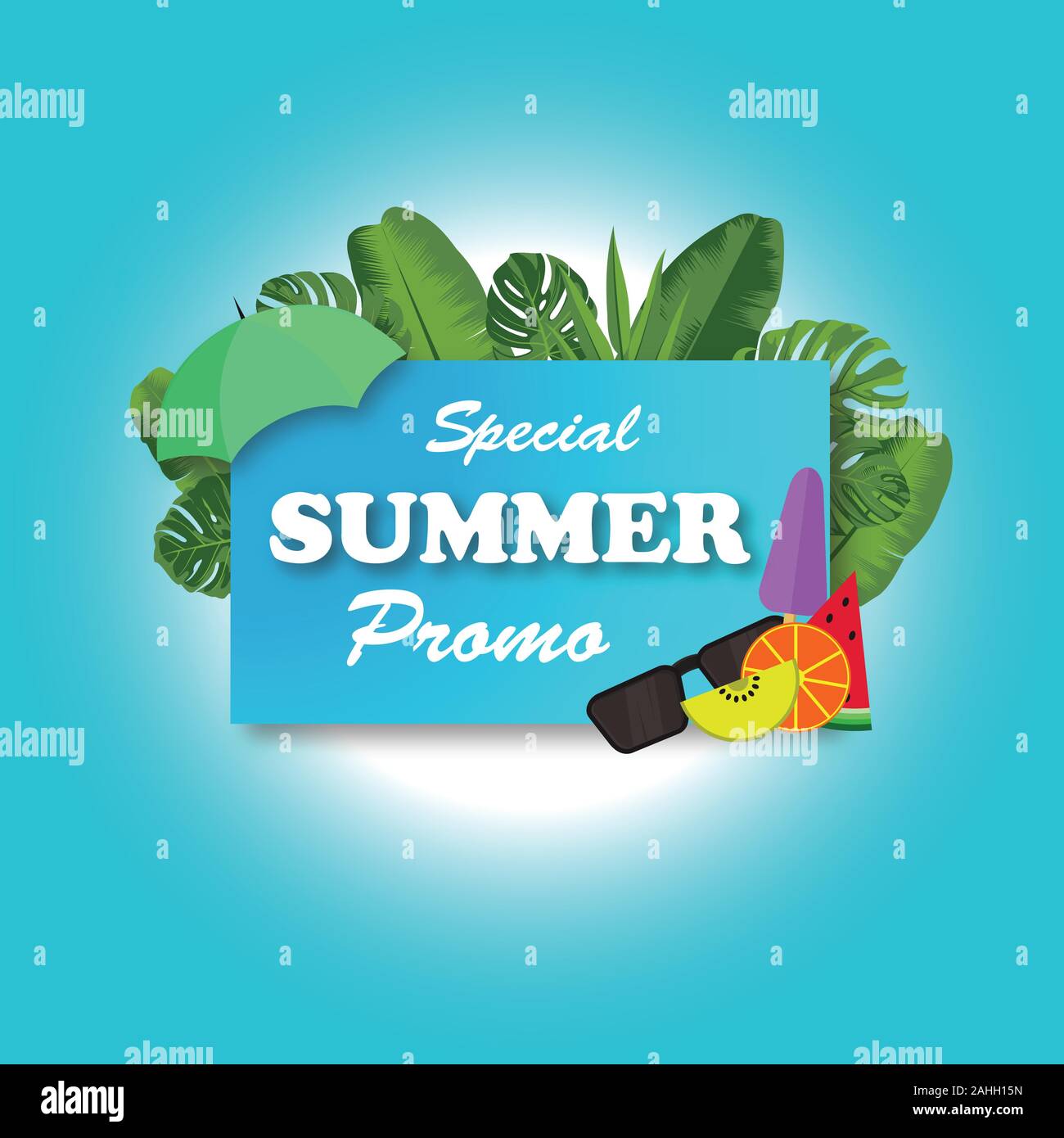 Summer sale vector banner template with template for summer seasonal ...