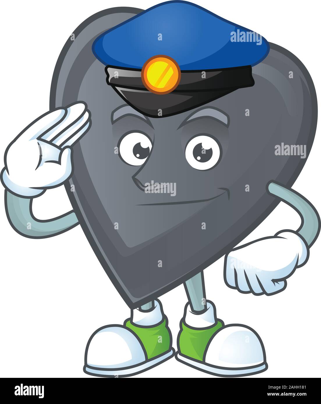 Black love Cartoon in character a Police officer costume Stock Vector ...