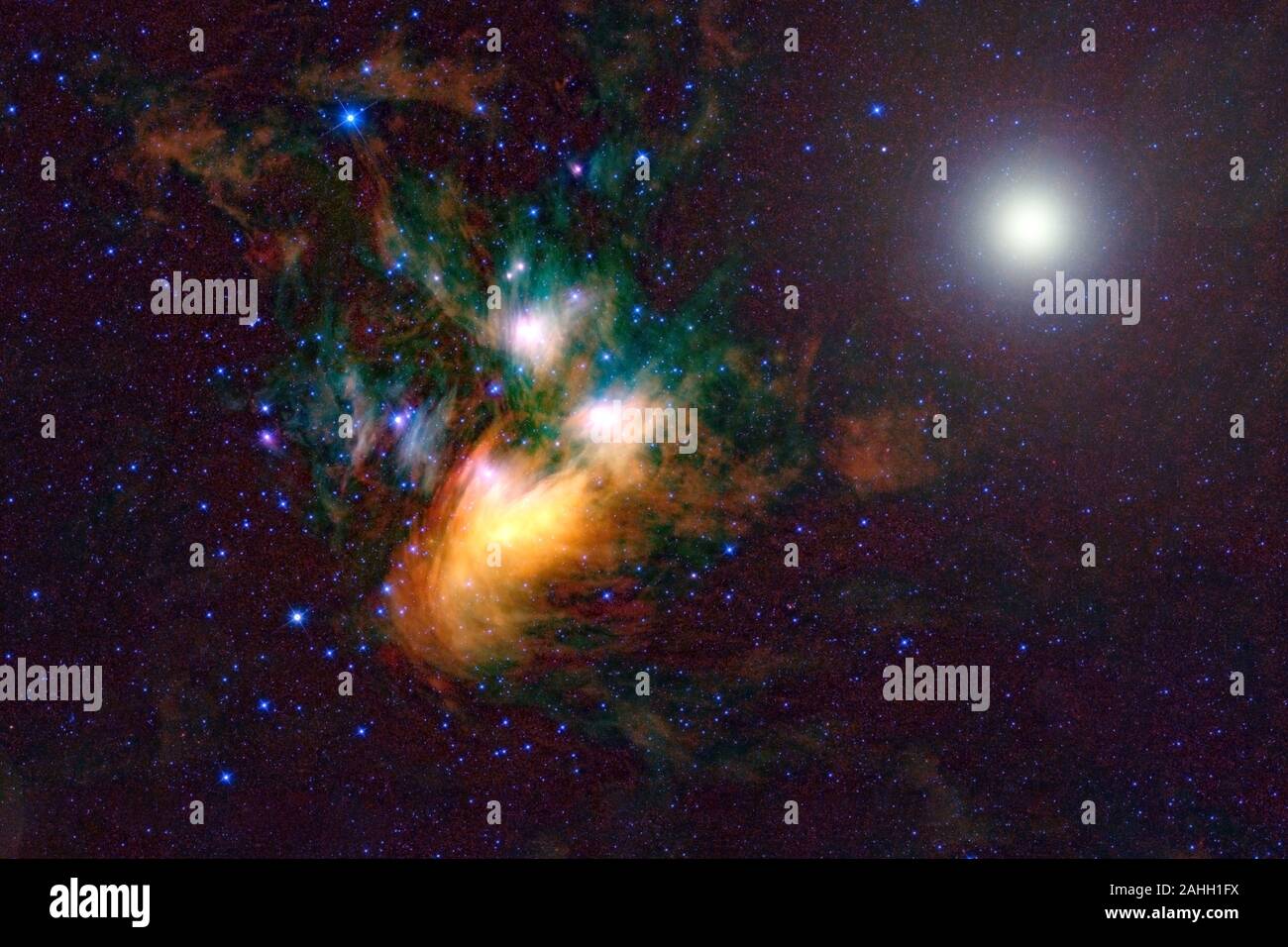 Beautiful, cosmic nebula. With clusters of constellations. Elements of ...